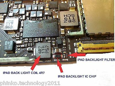 Backlight ic chip diode + Backlight coil 4r7+ Backlight filter for iPa