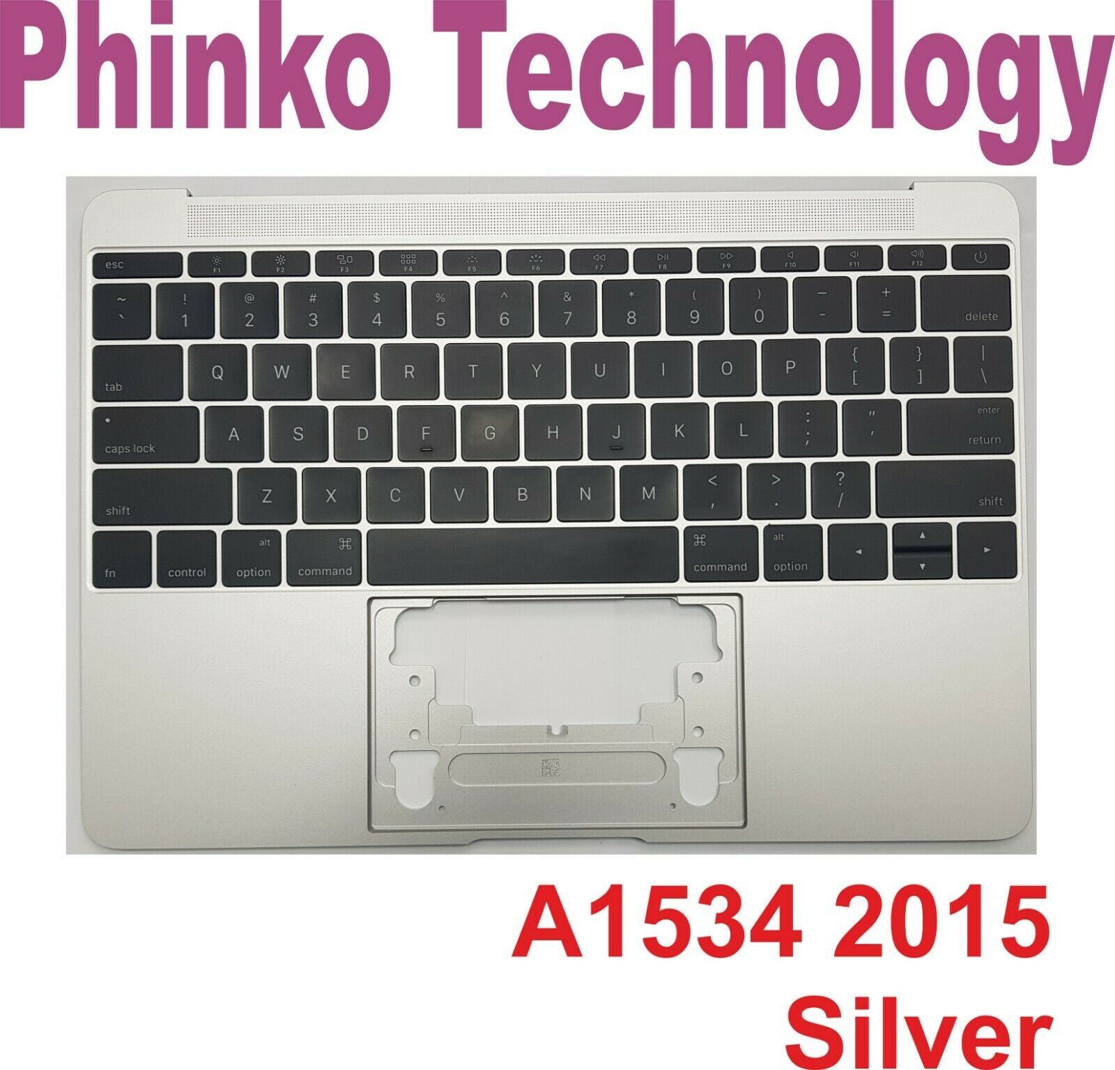Apple Macbook Retina 12" A1534 2015 Top Case Palmrest US Keyboard Silv