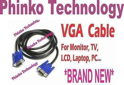 VGA Cable ~ 1.2M Male/Male VGA to VGA Cable For PC Monitor *BRAND NEW*