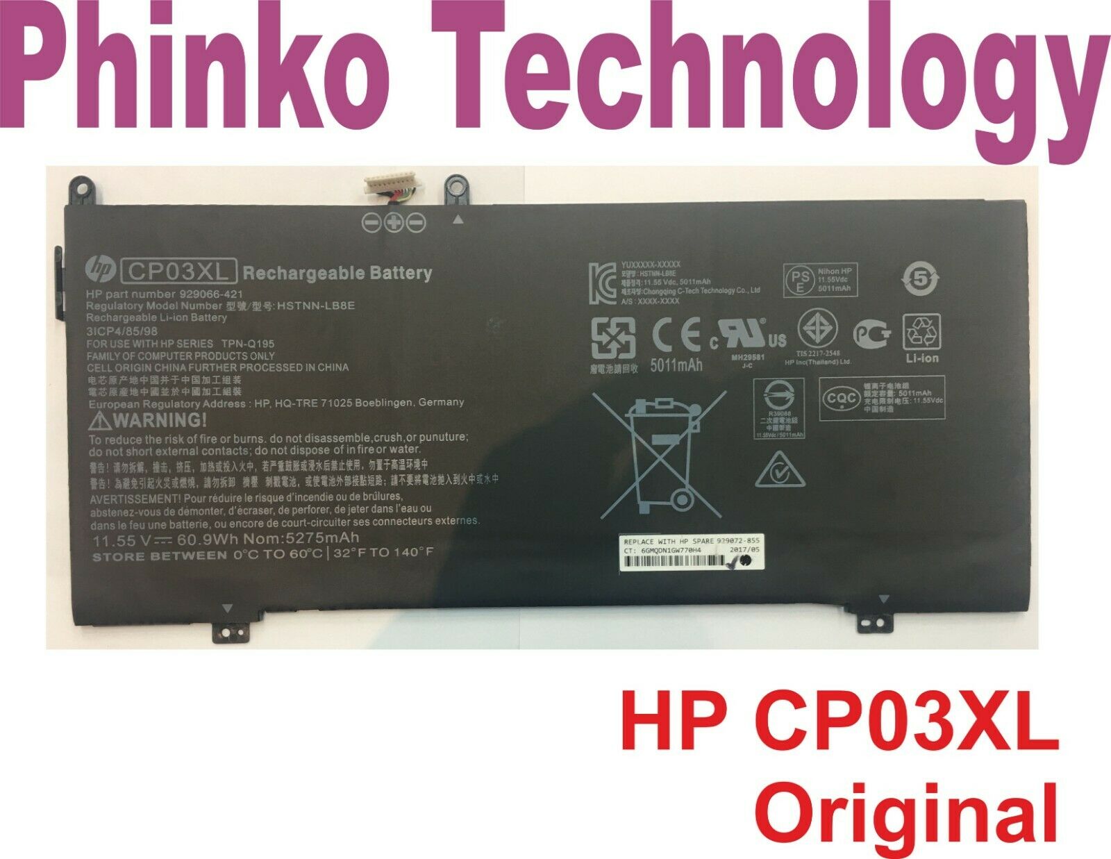 NEW Genuine Original Battery for HP Spectre X360 13-AE CP03XL 929066-4